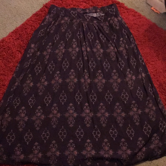 Merona | Skirts | Merona Pretty Purple Maxi Skirt With Flowers | Poshmark